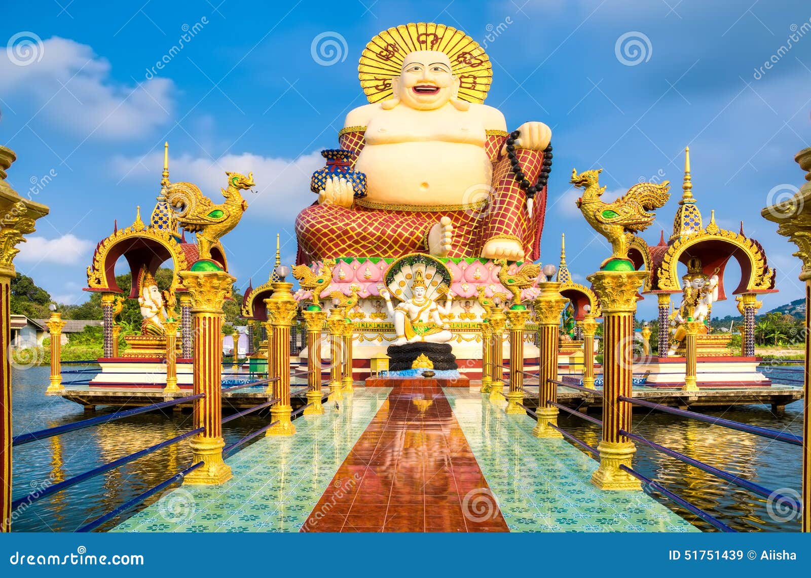 Smiling Buddha of Wealth Statue Stock Image - Image of landmark, famous ...