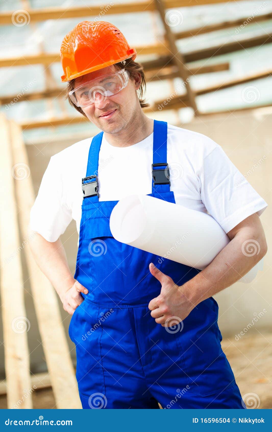 Smiling builder stock photo. Image of construction, people - 16596504