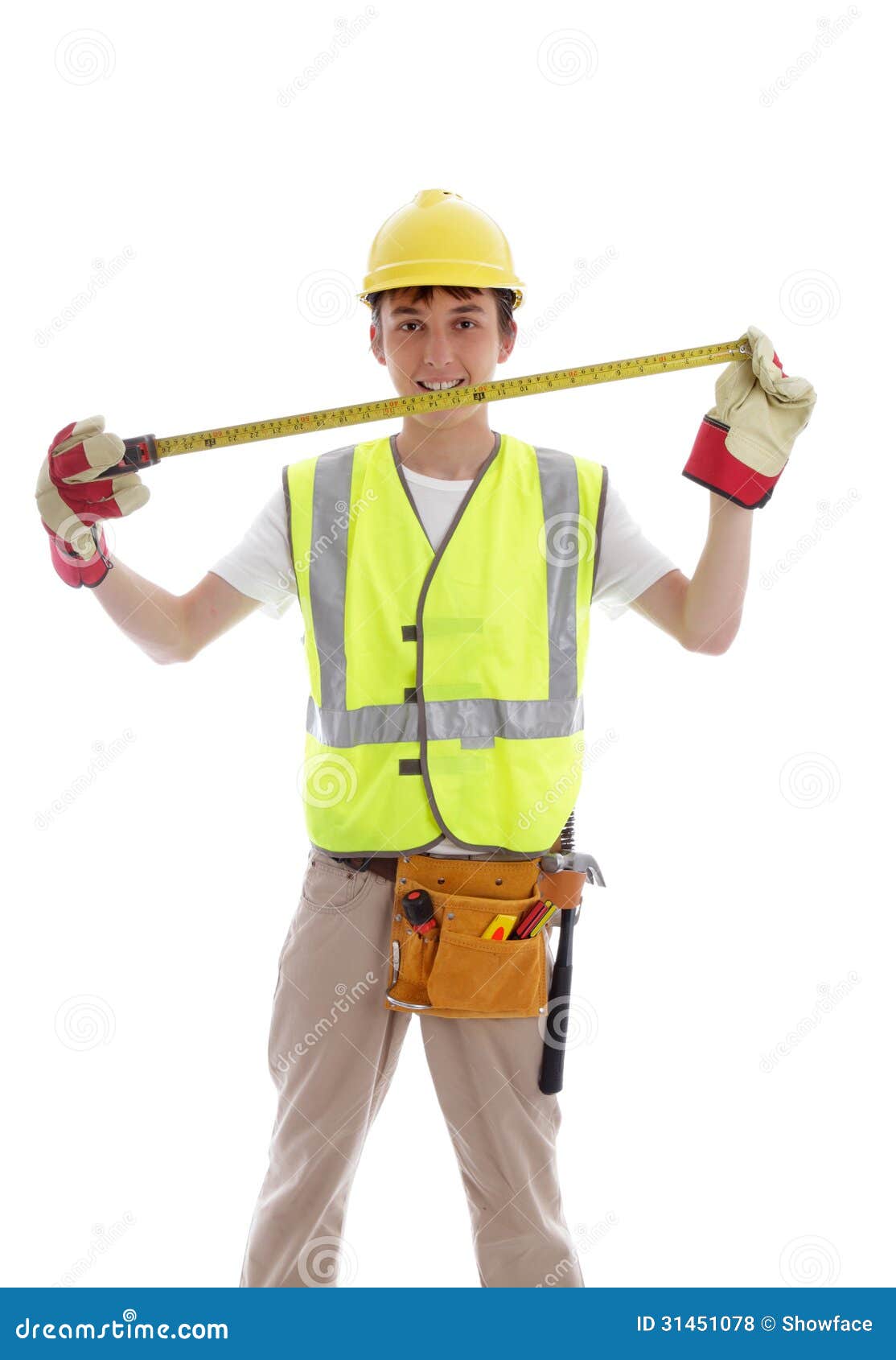 Smiling Builder or Carpenter Stock Photo - Image of person, trainee ...