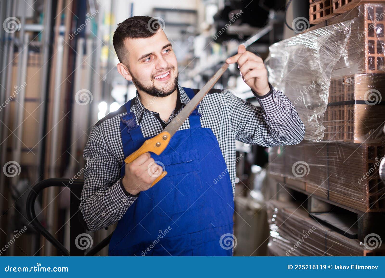 Builder Getting Ready for Work Stock Image - Image of worker ...