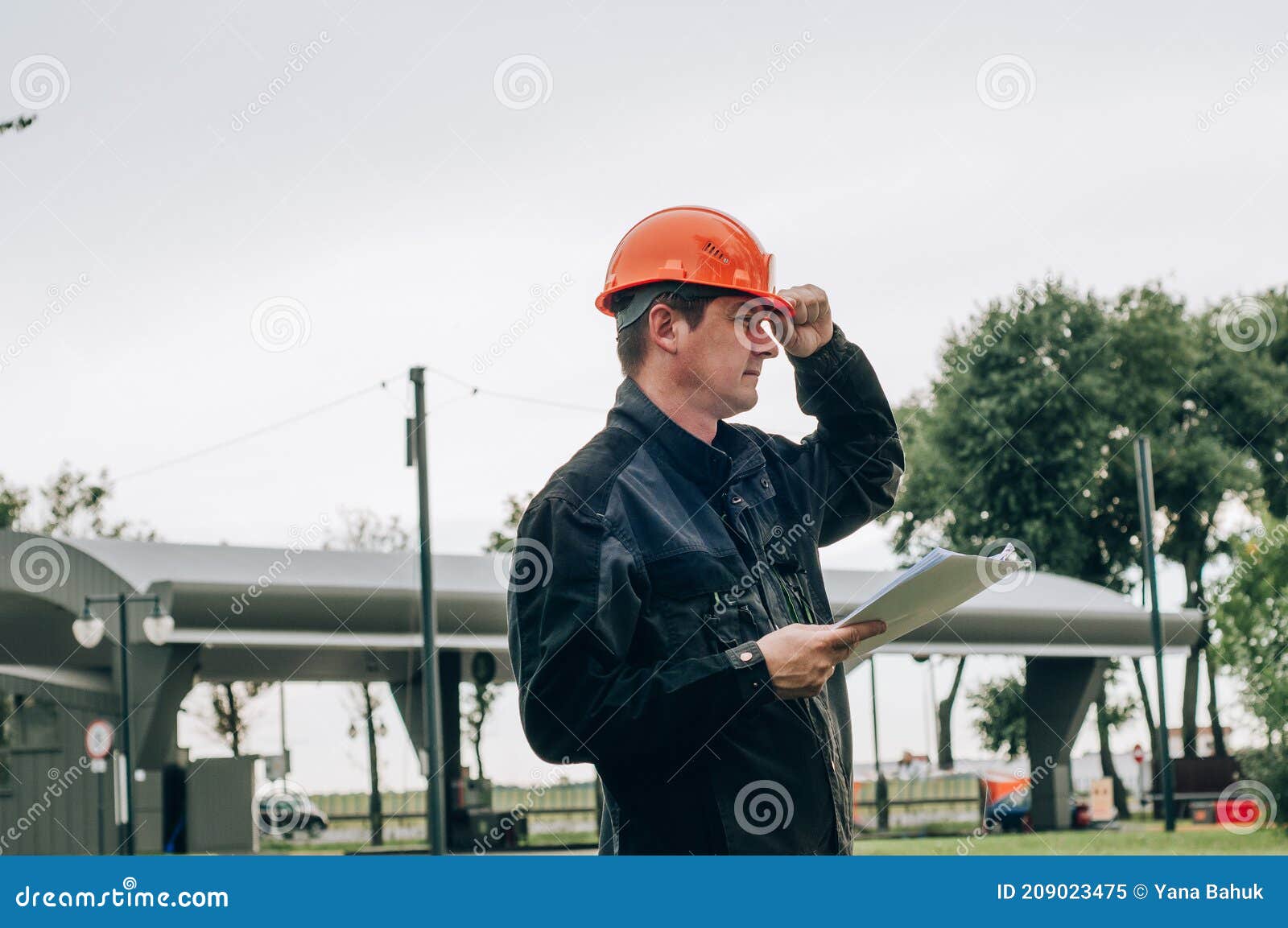 Smiling Builder Inspector Worker Builder Worker at Construction Site ...