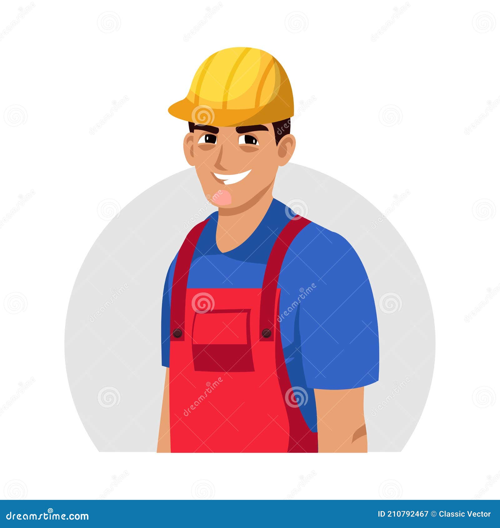 Smiling Builder Worker in Helmet, Uniform Avatar Stock Vector ...