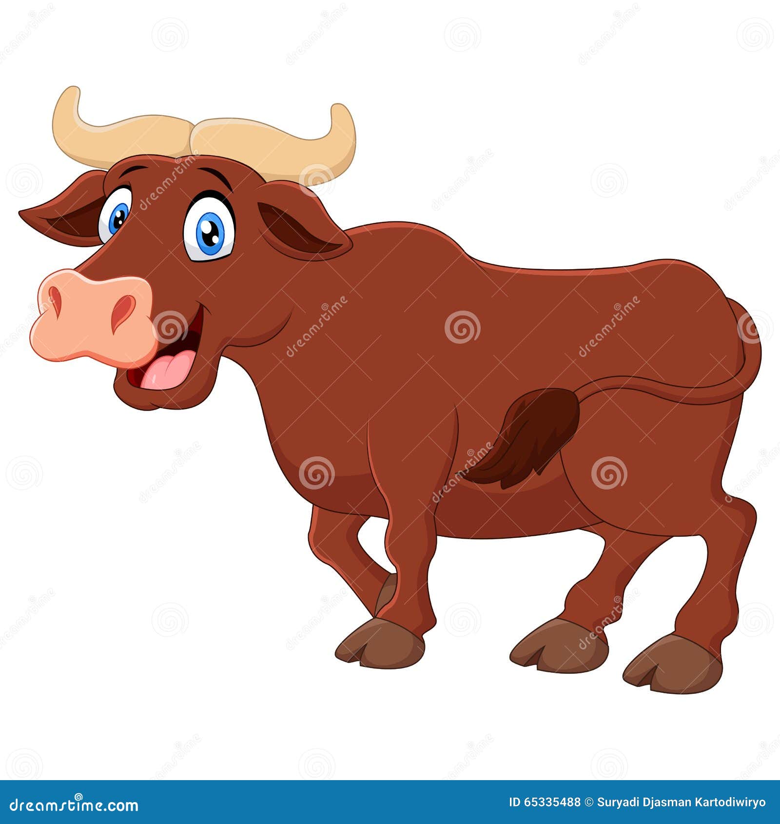 Smiling bull mascot stock vector. Illustration of beef - 65335488