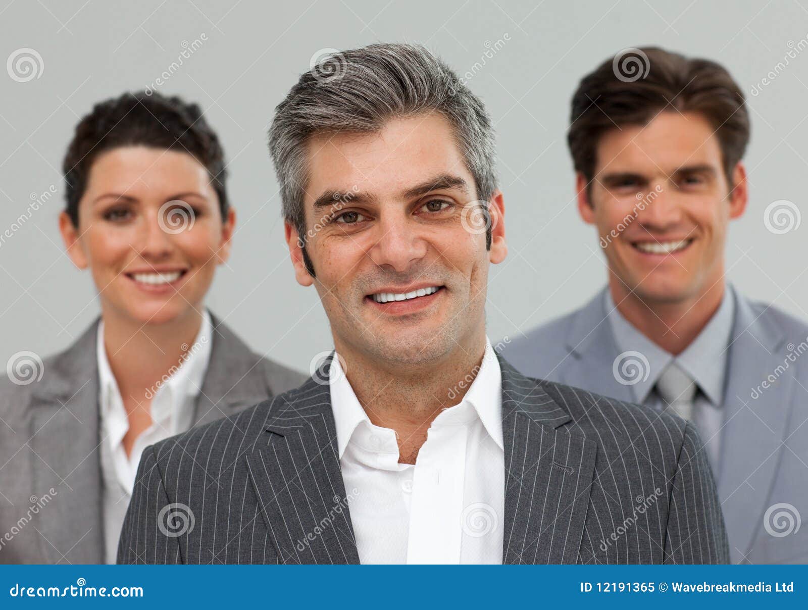 Smiling Business Associates Standing in a Line Stock Image - Image of ...
