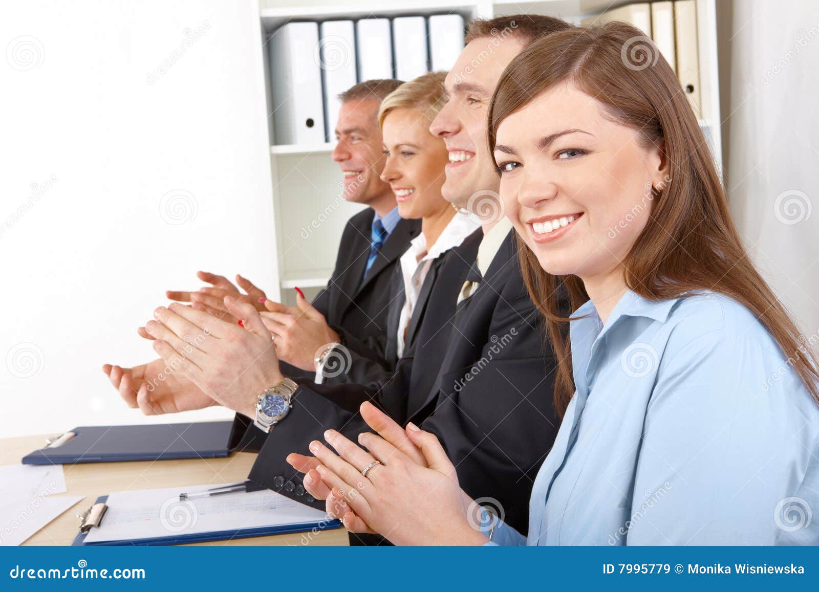 Smiling Business Group Clapping Hands Stock Image - Image of ...