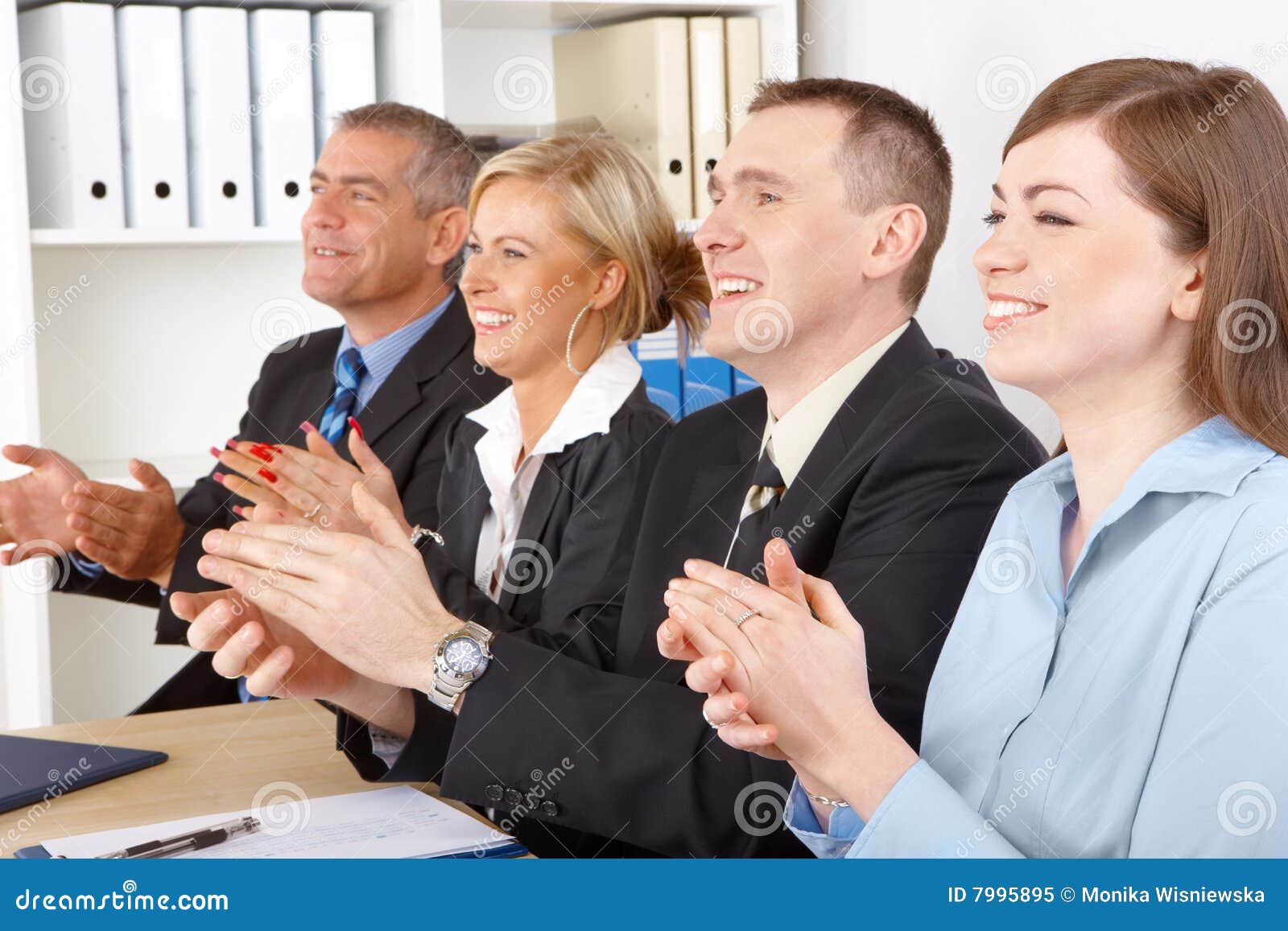 Smiling Business Group Clapping Hands Stock Image - Image of clap ...