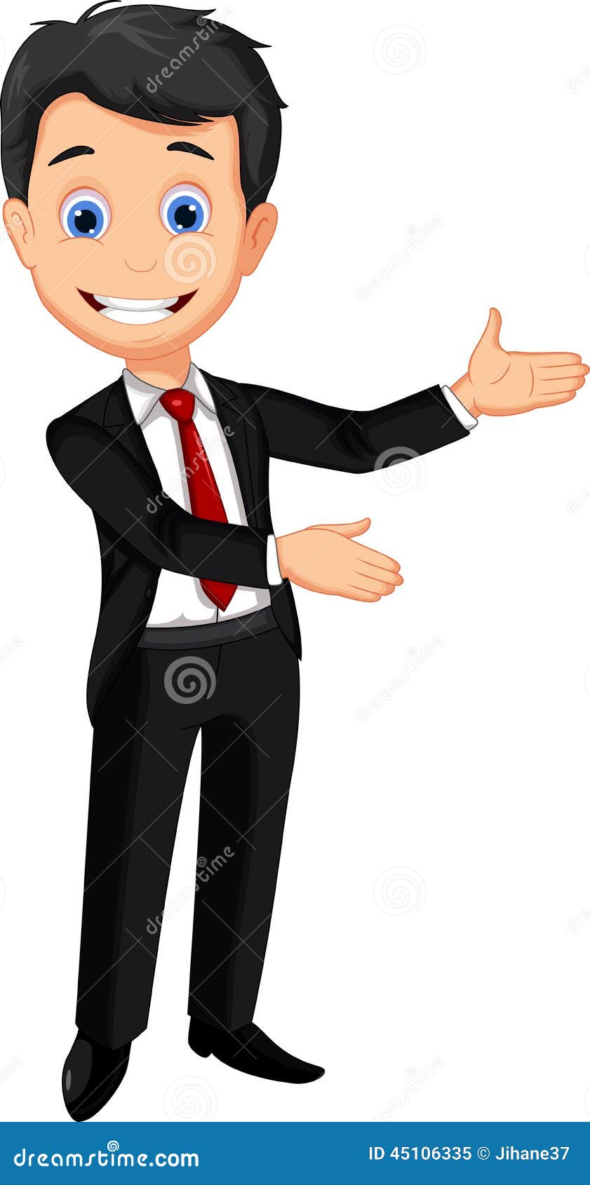 Smiling Business Man Presenting Stock Illustration - Illustration of ...