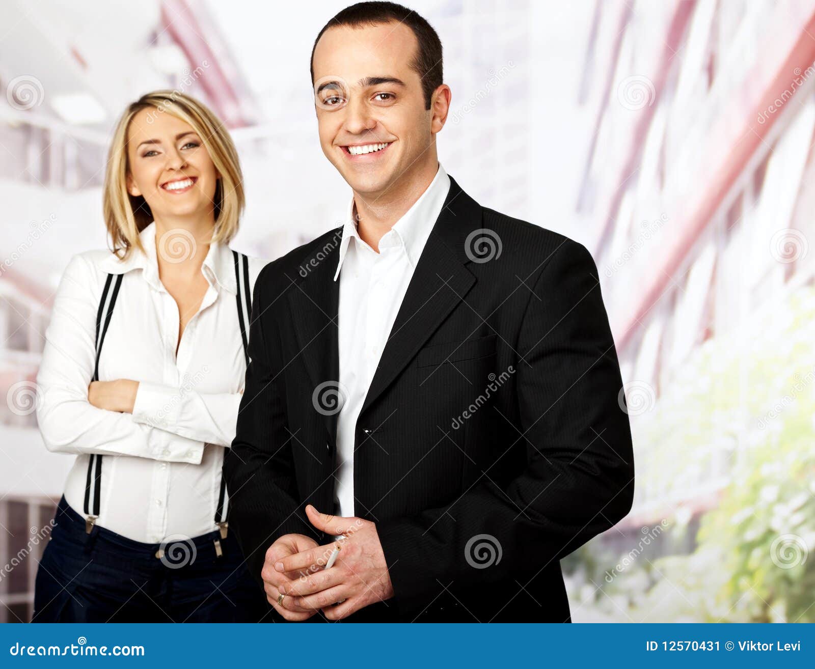 Smiling business people stock image. Image of company - 12570431
