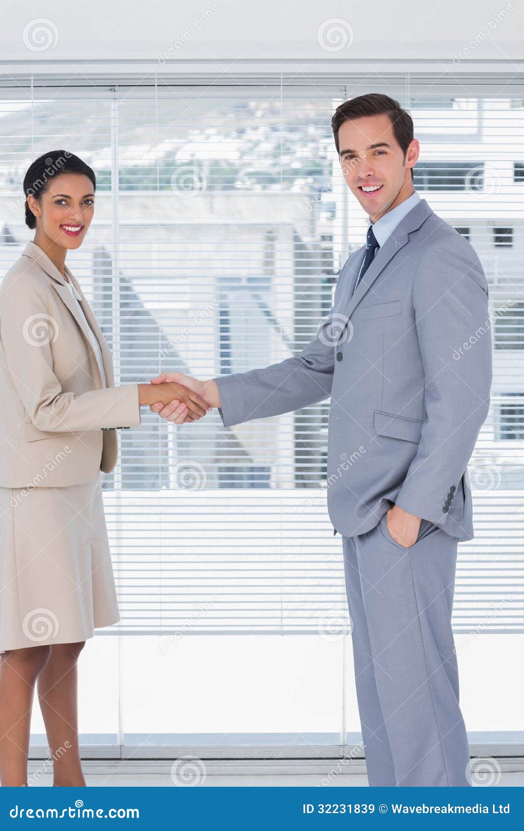 Smiling Business People Shaking Hands Stock Image - Image of corporate ...