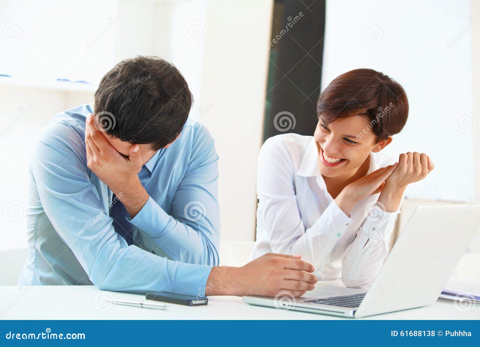 Smiling Business People Working Together in the Office Stock Photo ...
