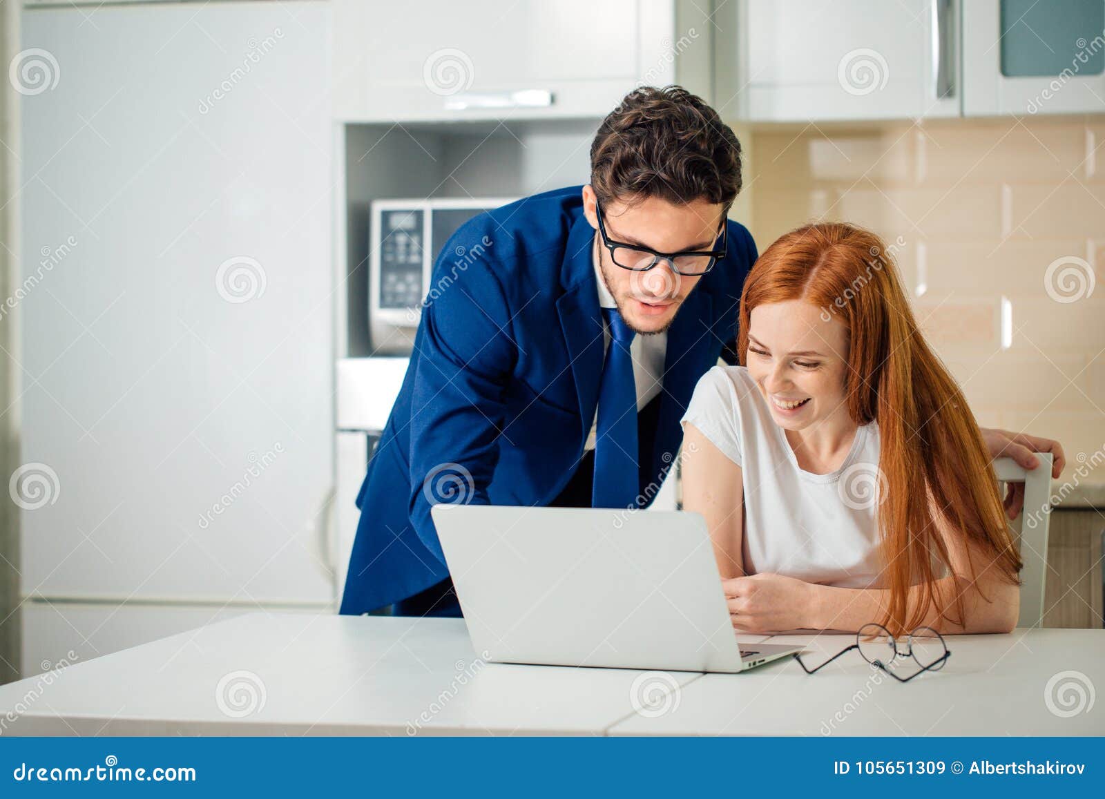 Business Team Working on Computer in Office Stock Image - Image of ...