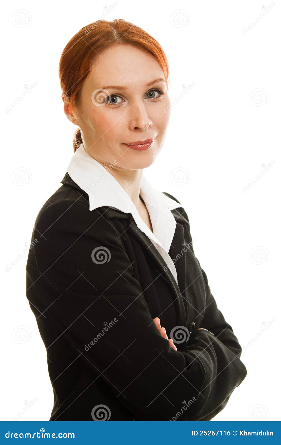 Smiling business woman stock photo. Image of girl, friendly - 25267116