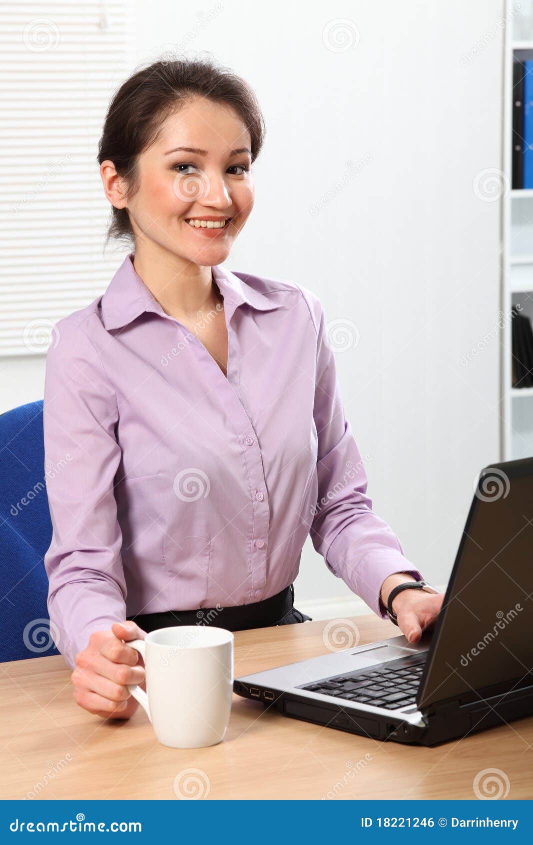 Smiling Business Woman Having Coffee at Her Desk Stock Photo - Image of ... Smiling Business Woman Having Coffee at Her Desk Stock Photo - Image of ...
