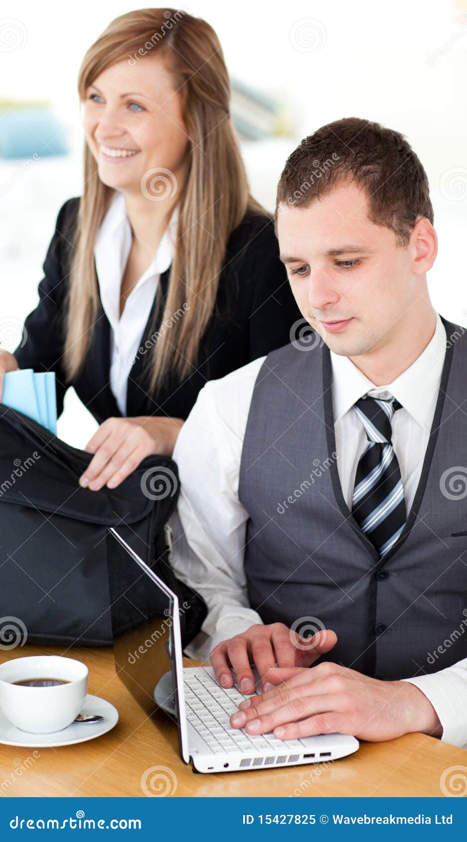 Smiling Business Woman with Her Husband Stock Image - Image of hurry ...