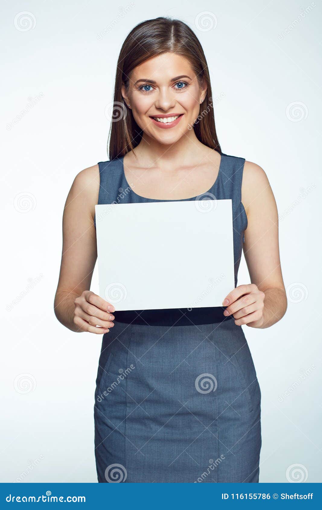 Smiling Business Woman Hold White Sign Board. Stock Photo - Image of ... Smiling Business Woman Hold White Sign Board. Stock Photo - Image of ...