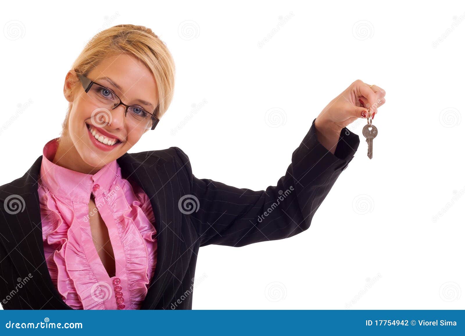 Smiling Business Woman Keys Stock Photo - Image of attractive, broker ...