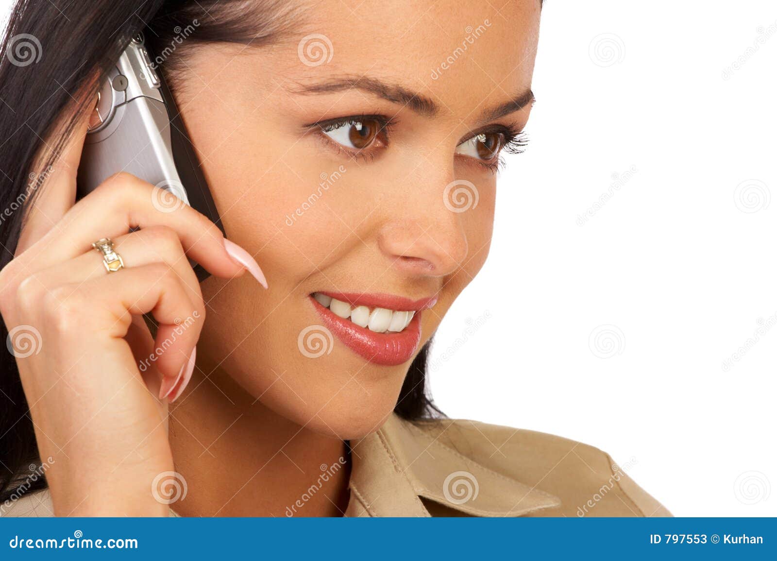 Smiling Business Woman Talking by Phone Stock Image - Image of ...