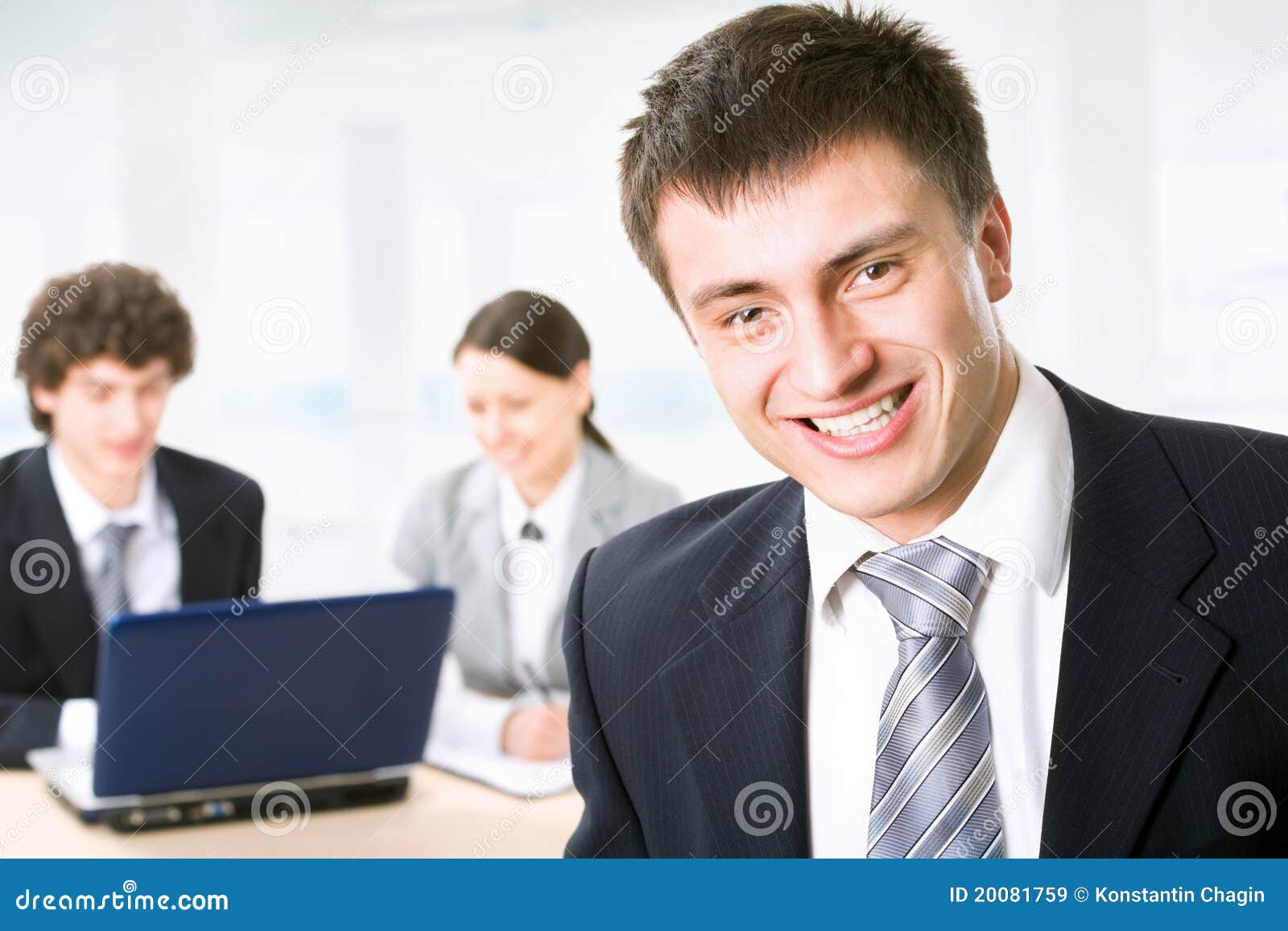 Smiling businessman stock image. Image of boss, discussion - 20081759