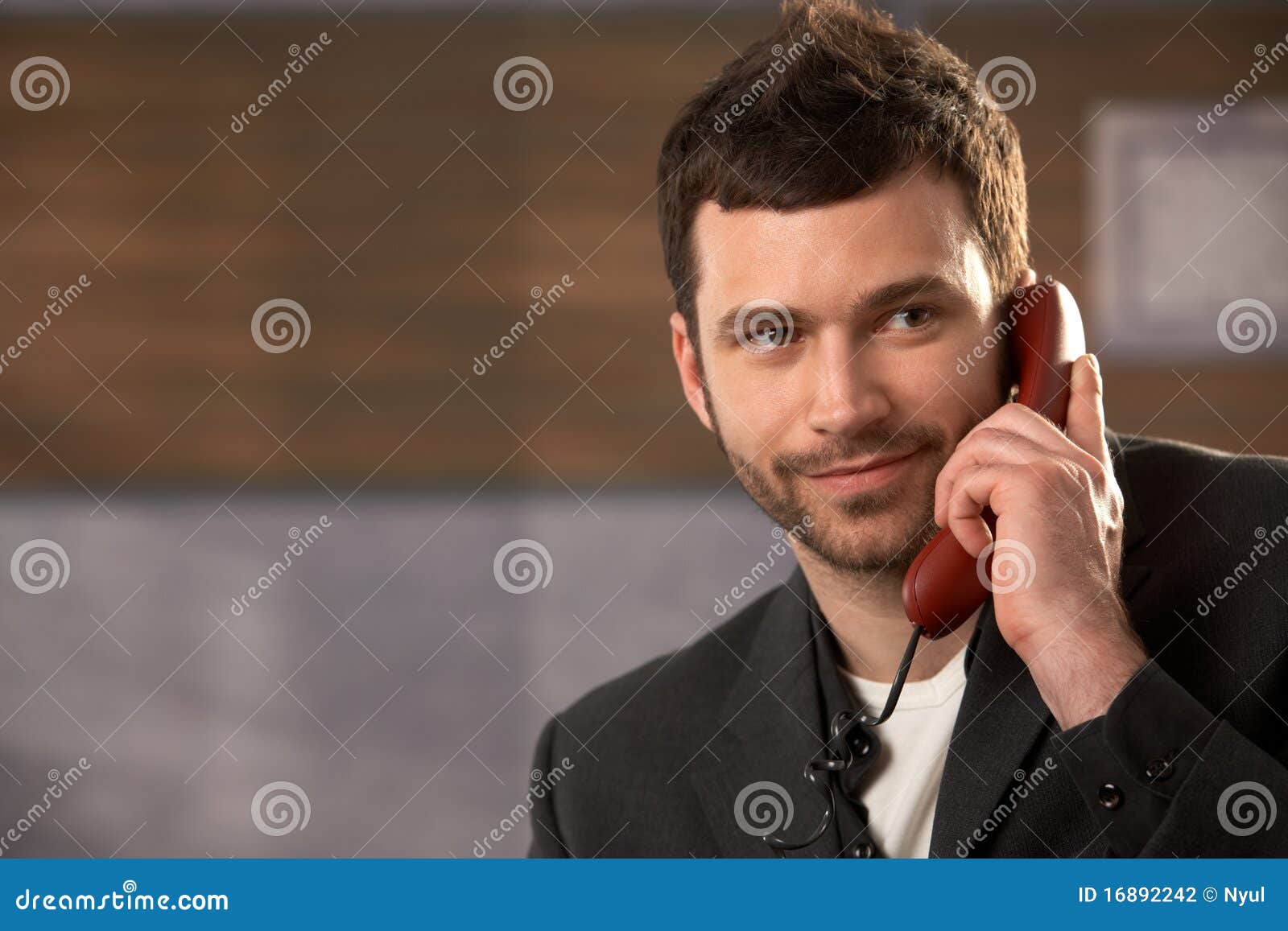 Smiling Businessman on Call Stock Photo - Image of businessman ...