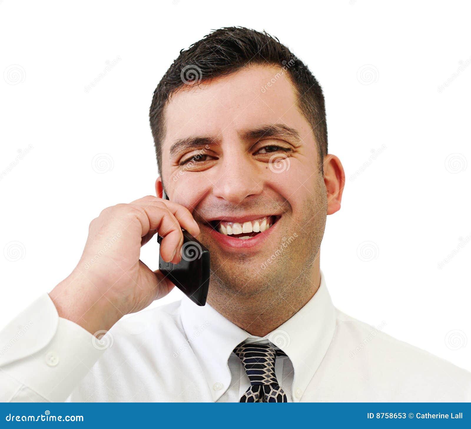 Smiling Businessman on Cell Phone Stock Image - Image of person ...