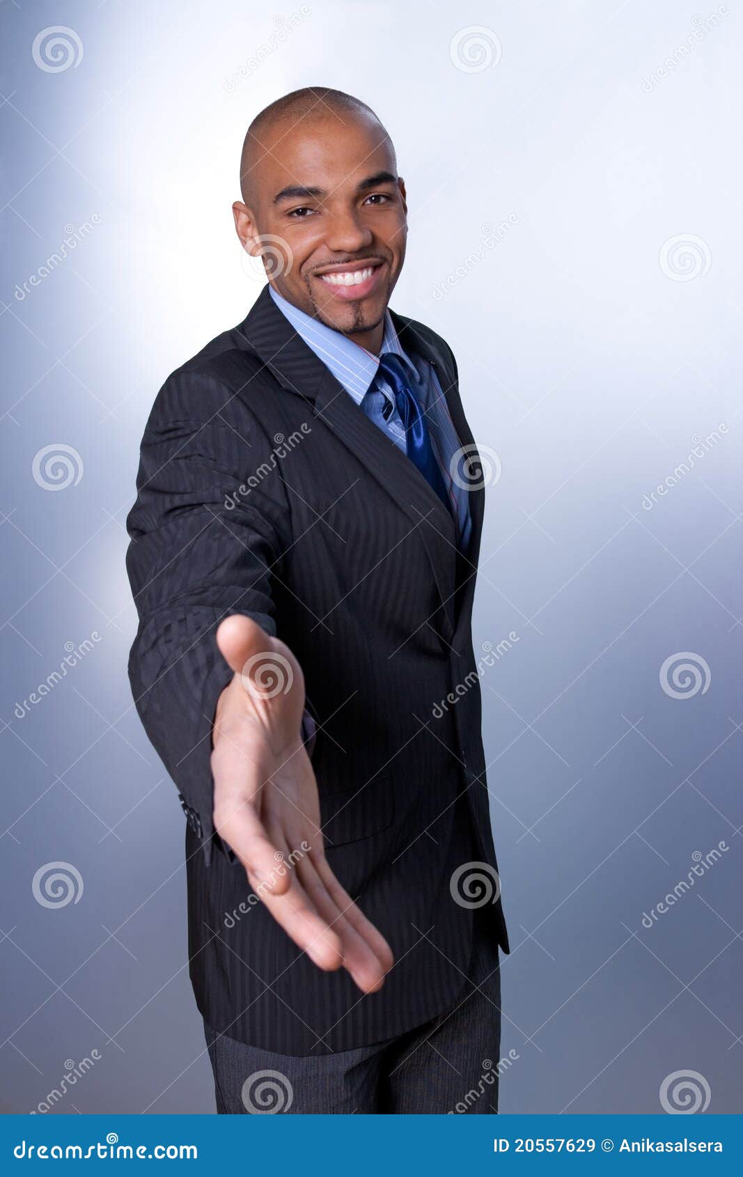 Smiling Businessman Giving Hand Stock Image - Image of agreement ...