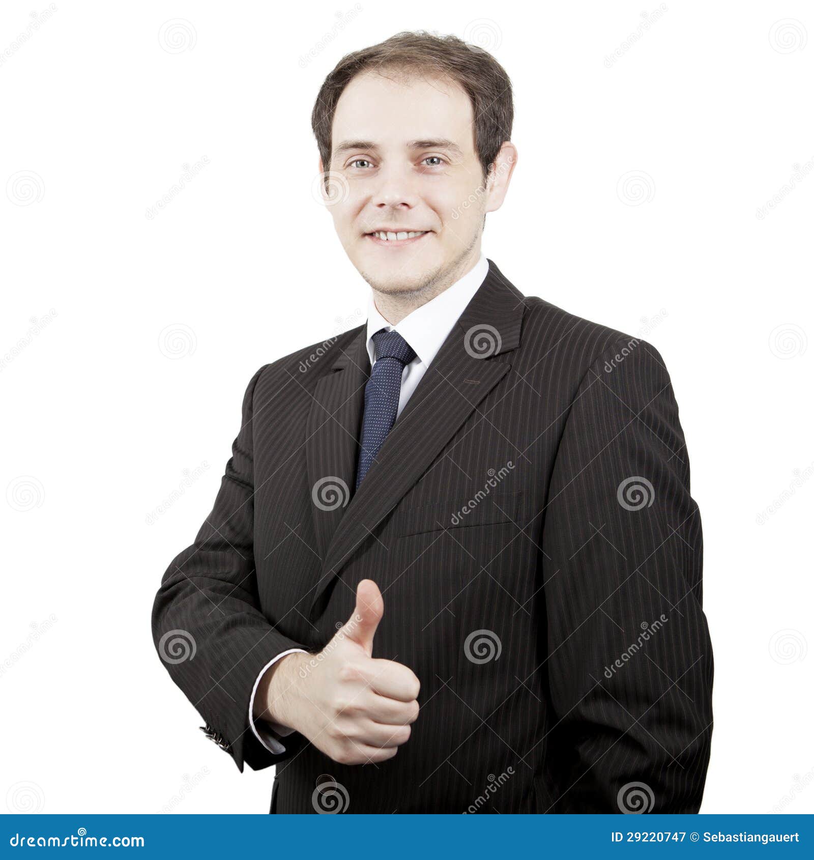 Smiling Businessman Giving a Thumbs Up Stock Image - Image of approval ...