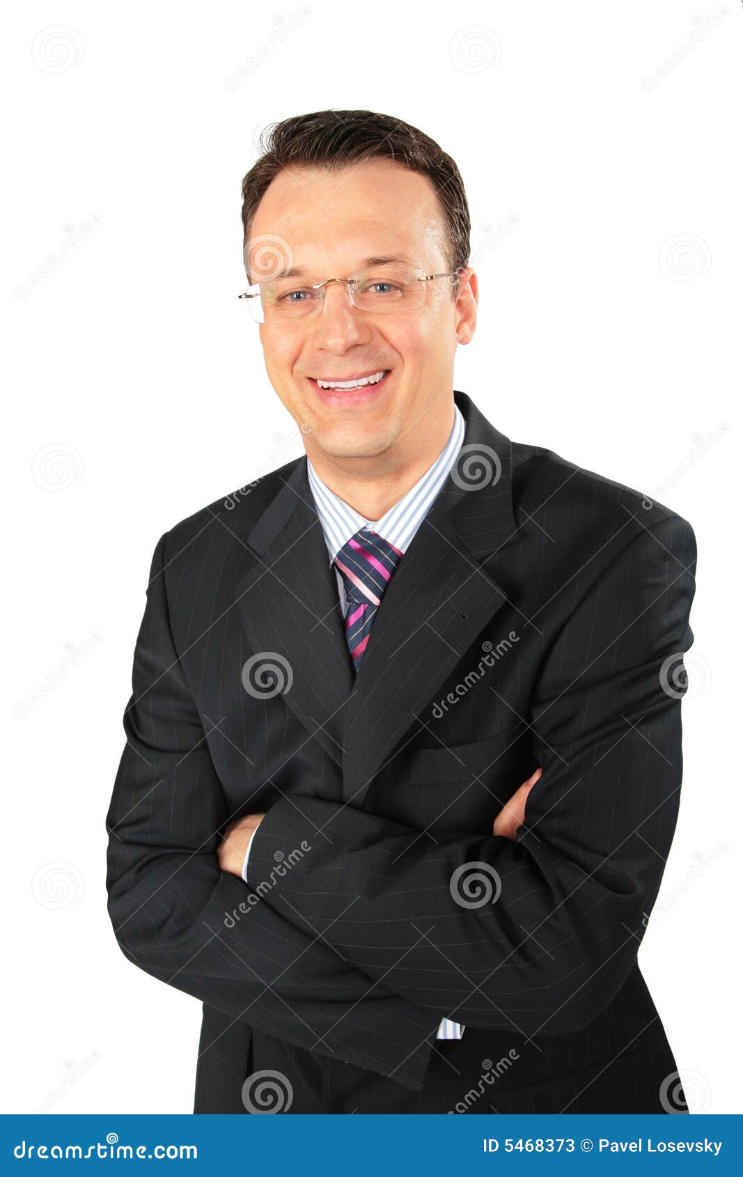 Smiling Businessman In Glasses Stock Image Image Of Elegance Male