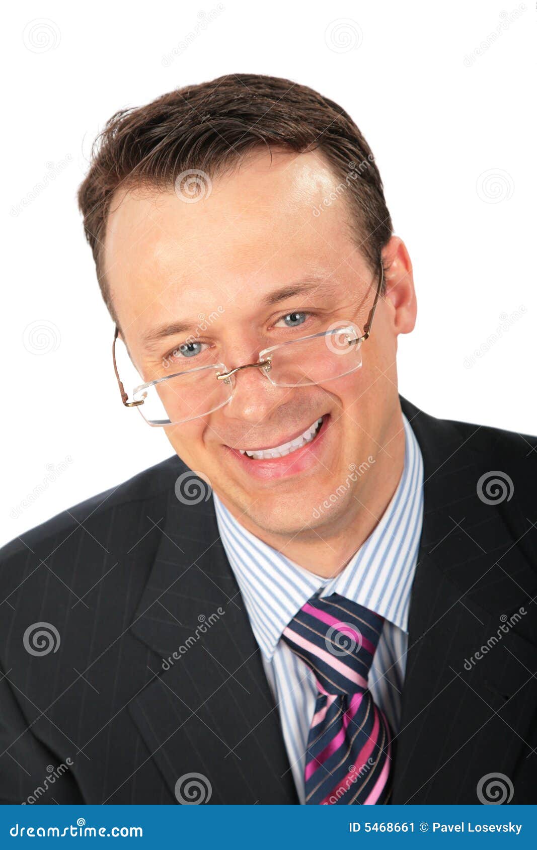 Smiling Businessman In Glasses Stock Image Image Of Dressed