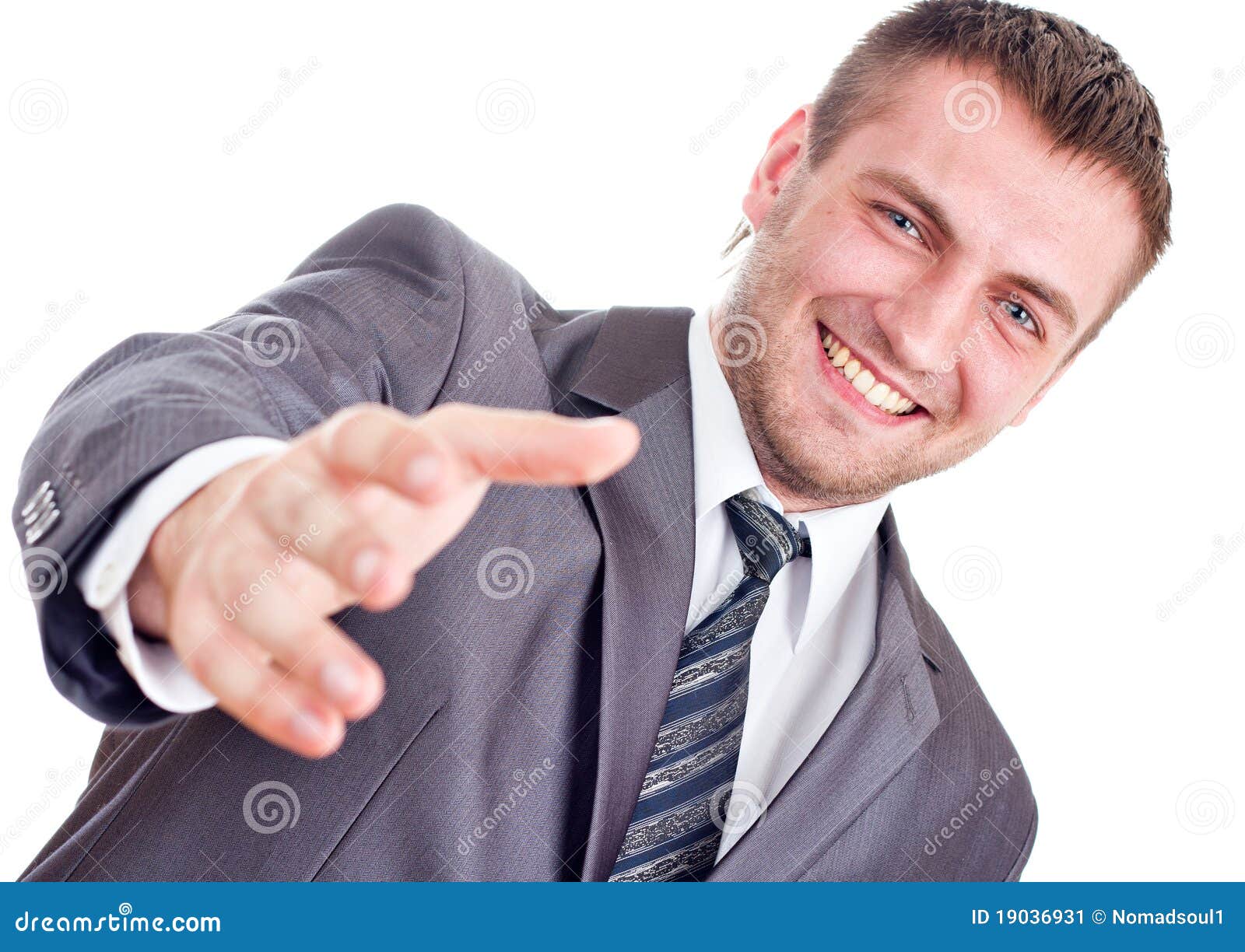 Smiling Businessman is Going To Handshake Stock Image - Image of ...