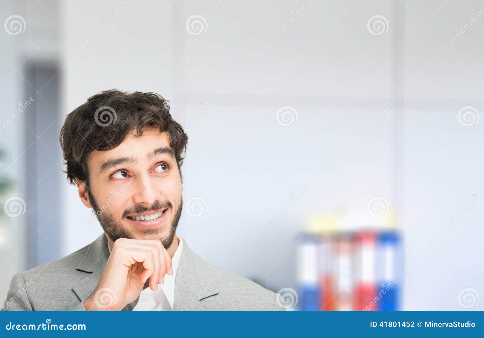 Smiling Businessman Having an Idea Stock Photo - Image of choice ...