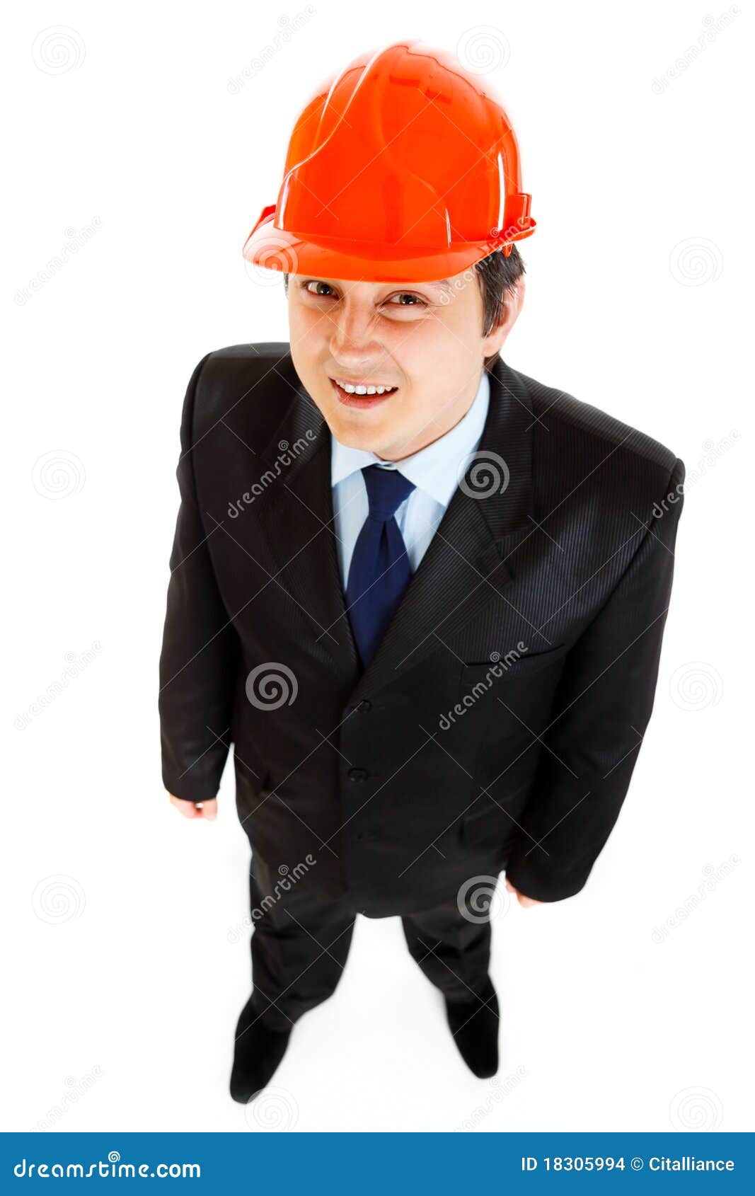 Smiling Businessman with Helme on Head Stock Photo - Image of manager ...
