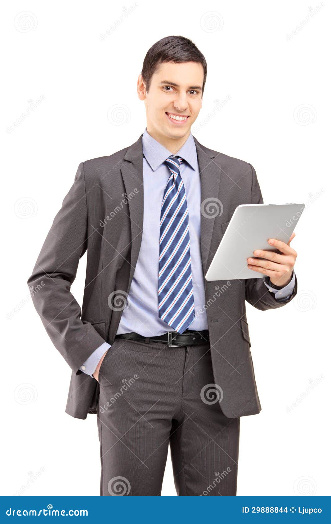 Smiling Businessman Holding a Tablet Stock Photo - Image of ...