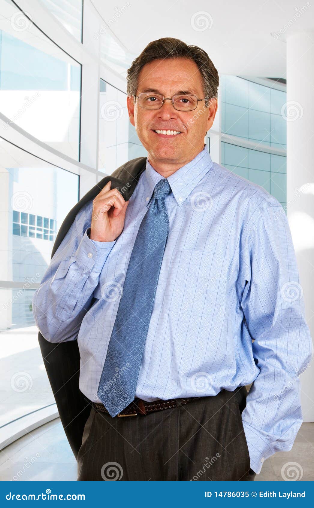 Smiling Businessman Leaving the Office Stock Image - Image of corporate ...