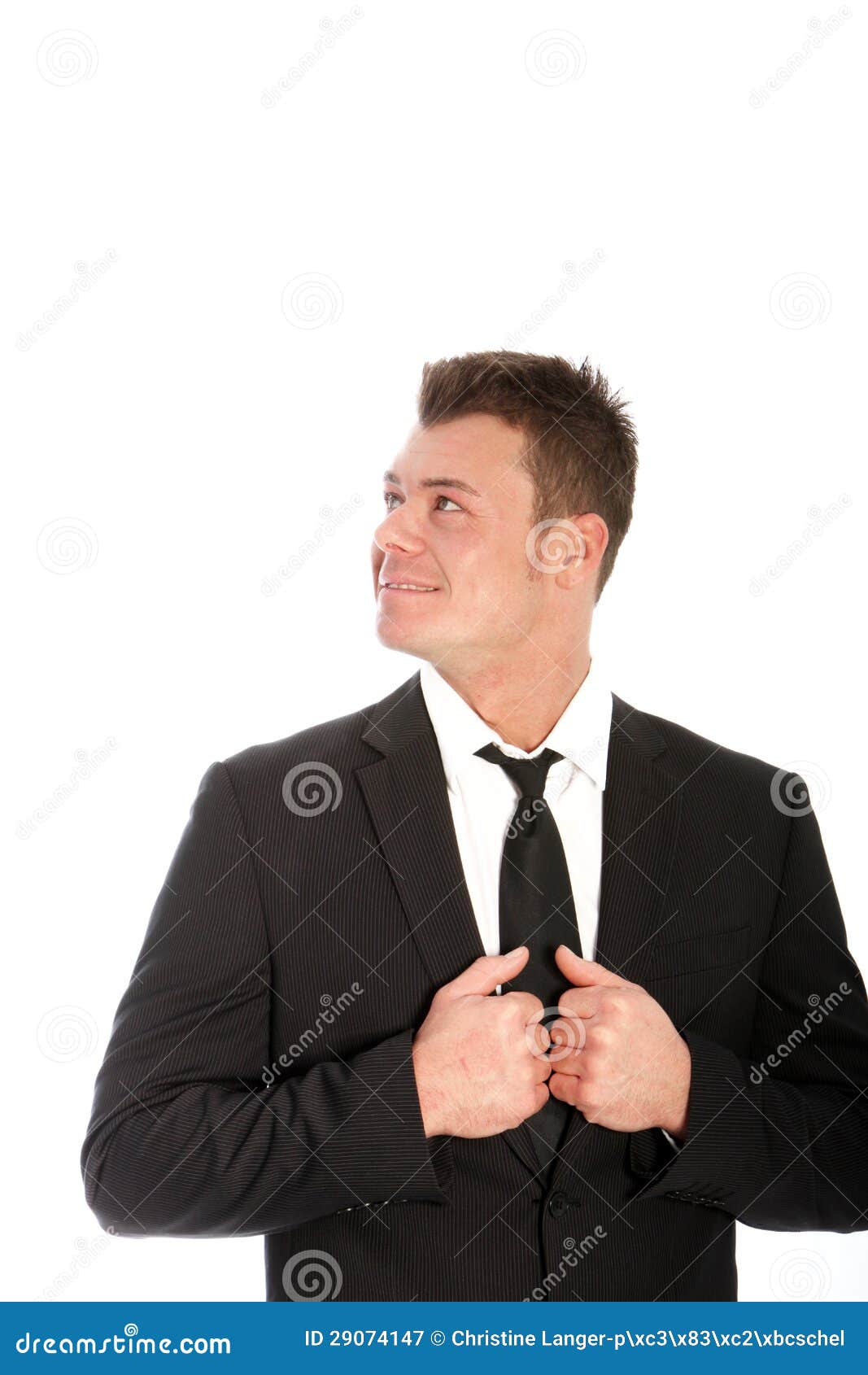 Smiling Businessman Looking Up Stock Image - Image of executive ...