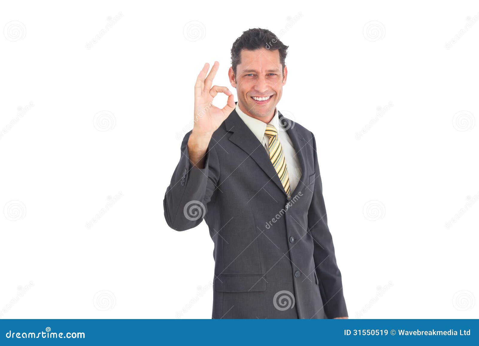 Smiling Businessman Saying Ok Stock Image - Image of jacket, smart ...