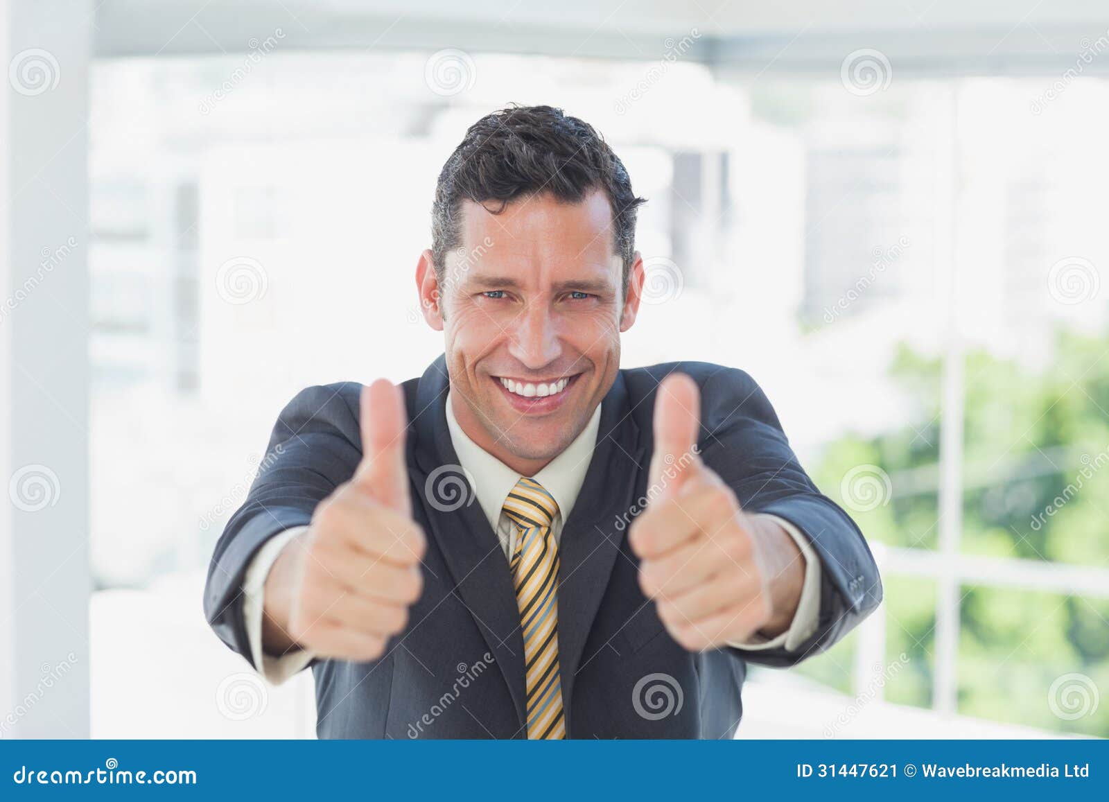 Smiling Businessman with Thumbs Up Stock Image - Image of businessman ...