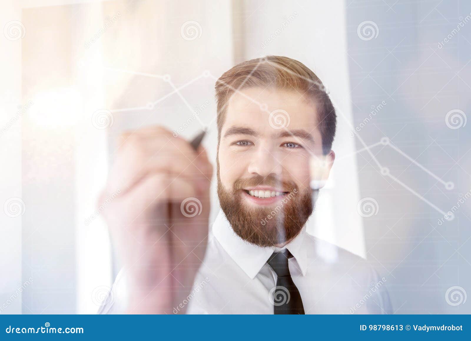 Smiling Businessman Using Innovative Technologies Stock Image - Image ...