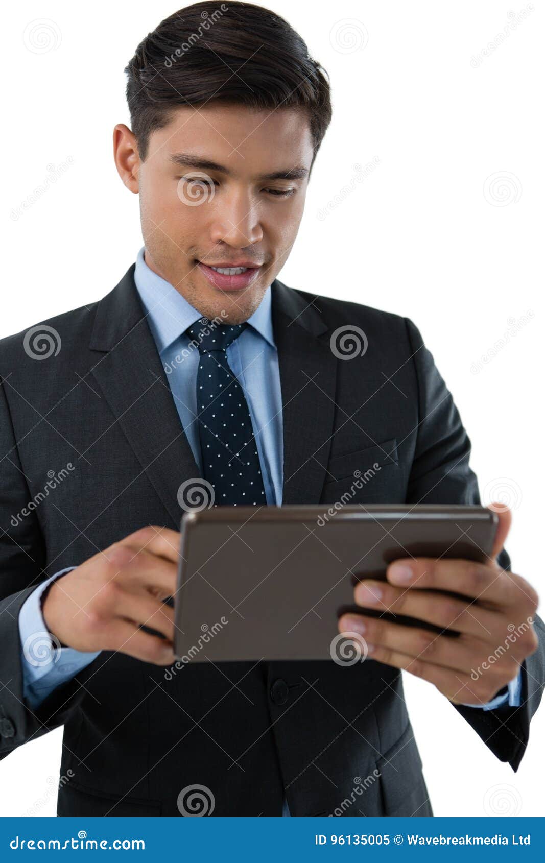 Smiling Businessman Using Tablet Stock Image - Image of digital, adult ...