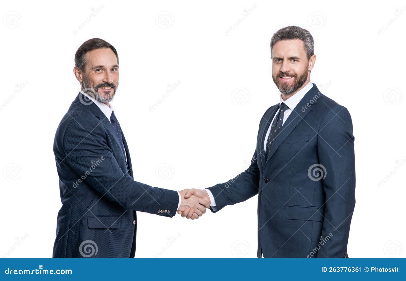 Smiling Businessmen Dealing in Studio. Businessmen Dealing with ...