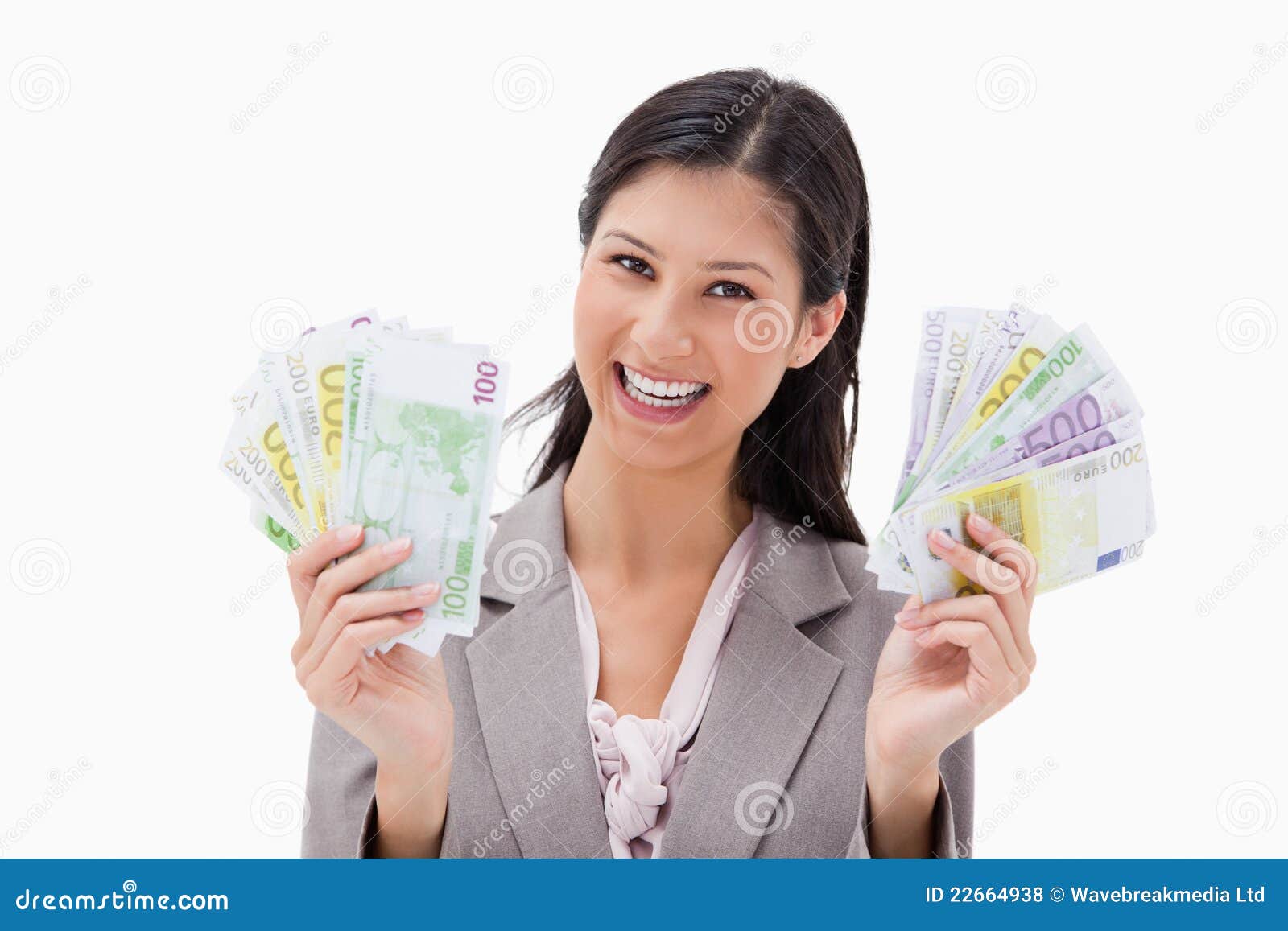 Smiling Businesswoman Holding Money in Her Hands Stock Photo - Image of ... Smiling Businesswoman Holding Money in Her Hands Stock Photo - Image of ...