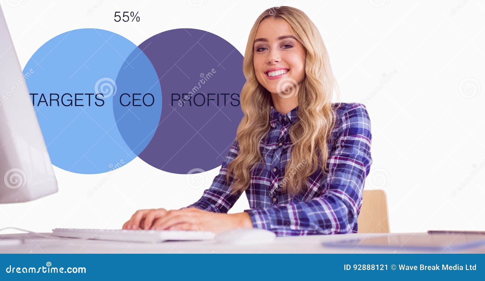 Businesswoman Smiling Against Screen Stock Illustrations – 61 ...
