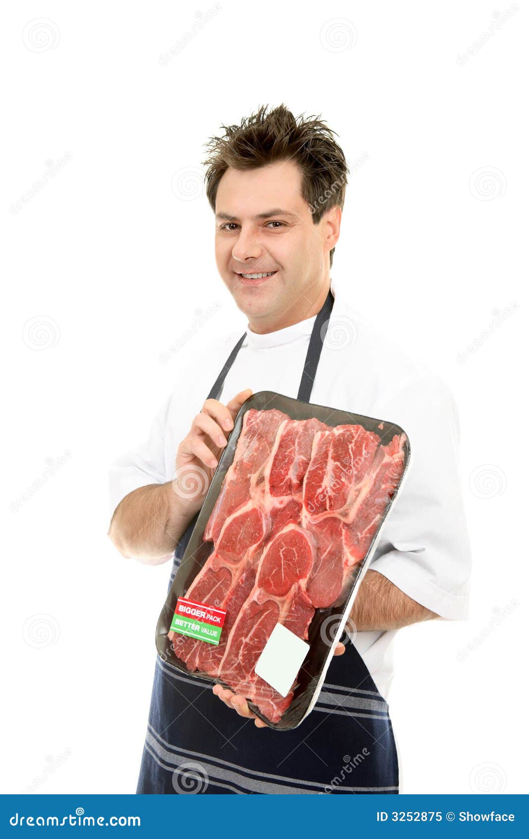 Smiling Butcher stock image. Image of barbeque, person - 3252875