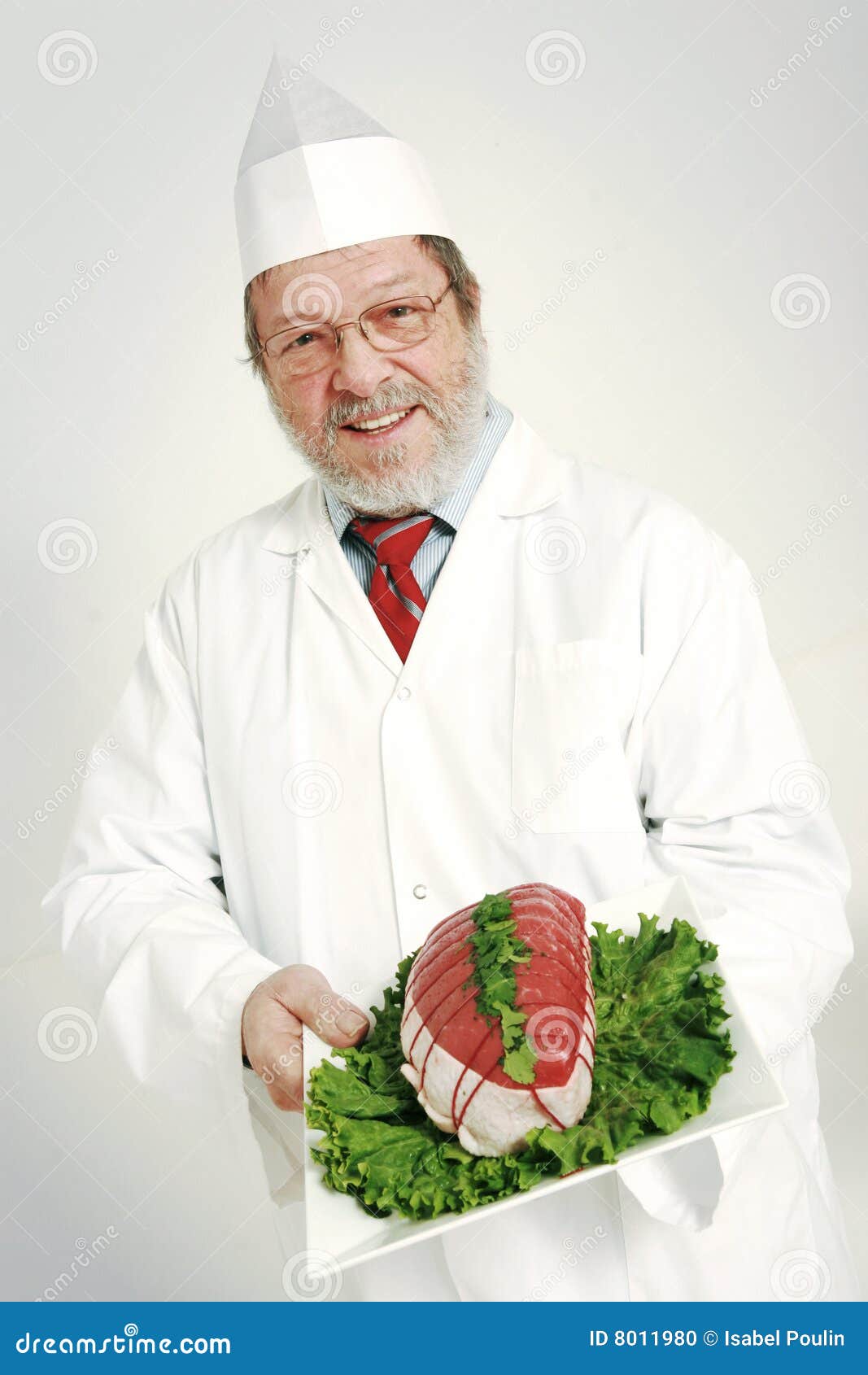 Smiling Butcher stock photo. Image of uniform, offer, smiling - 8011980