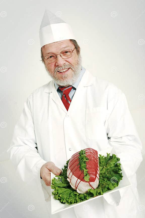 Smiling Butcher stock photo. Image of uniform, offer, smiling - 8011980