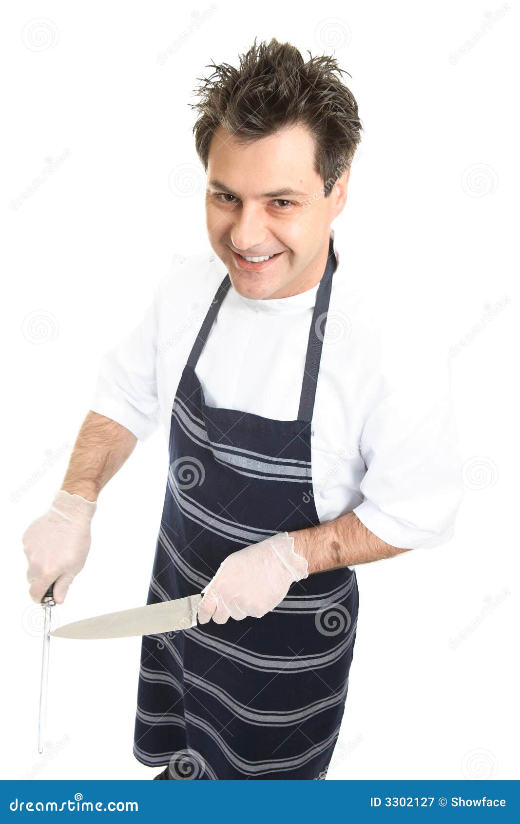 Smiling butcher or chef stock image. Image of uniform - 3302127