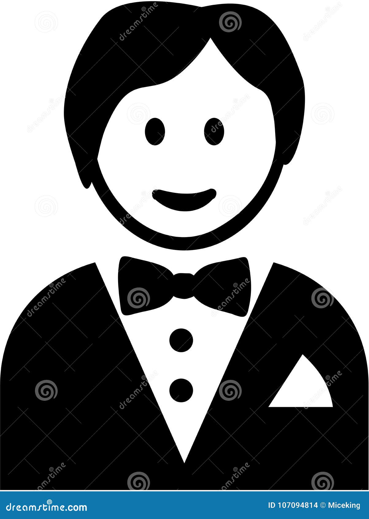 Smiling Butler icon stock vector. Illustration of restaurant - 107094814