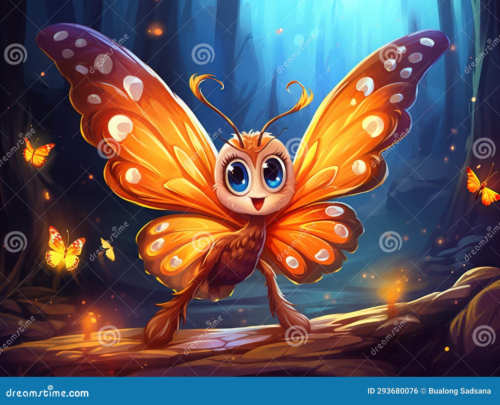 Smiling Butterfly stock illustration. Illustration of animal - 293680076