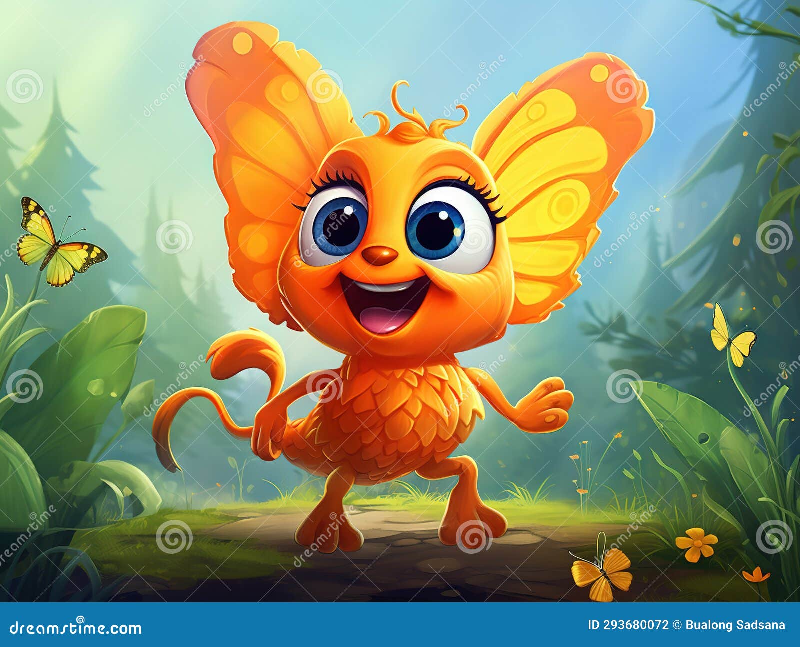 Smiling Butterfly stock illustration. Illustration of garden - 293680072