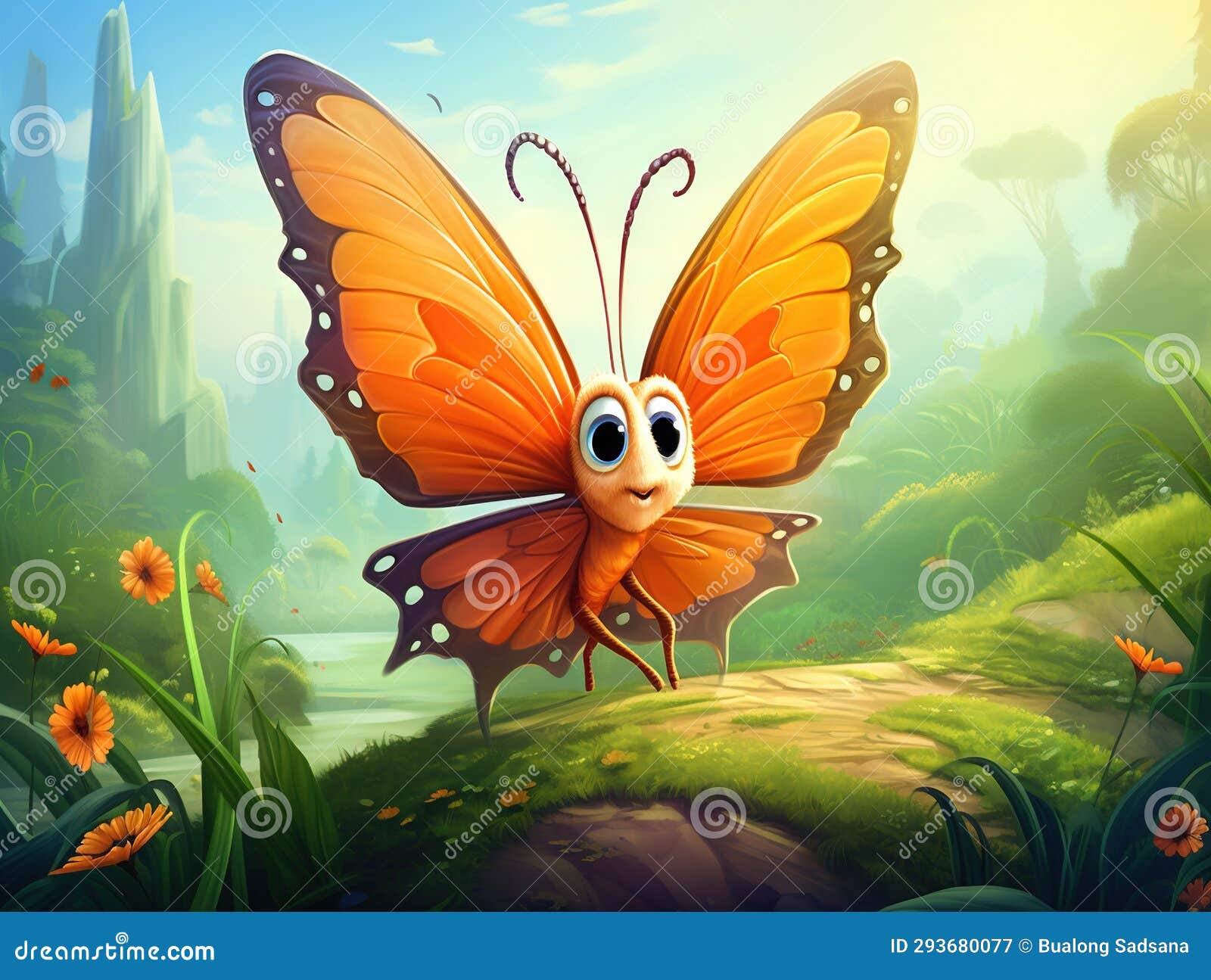 Smiling Butterfly stock illustration. Illustration of generative ...