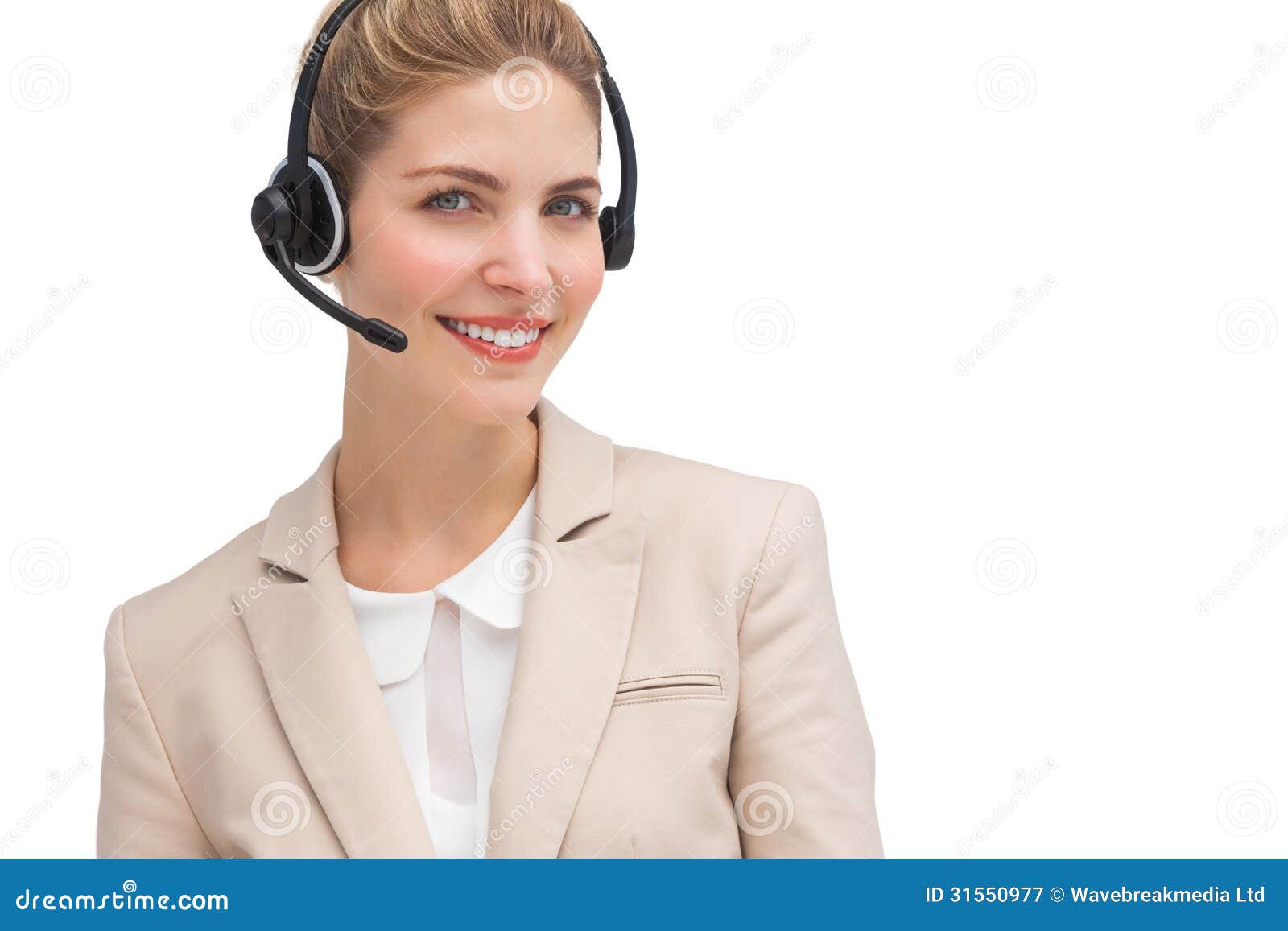 Smiling call center agent stock image. Image of customer - 31550977